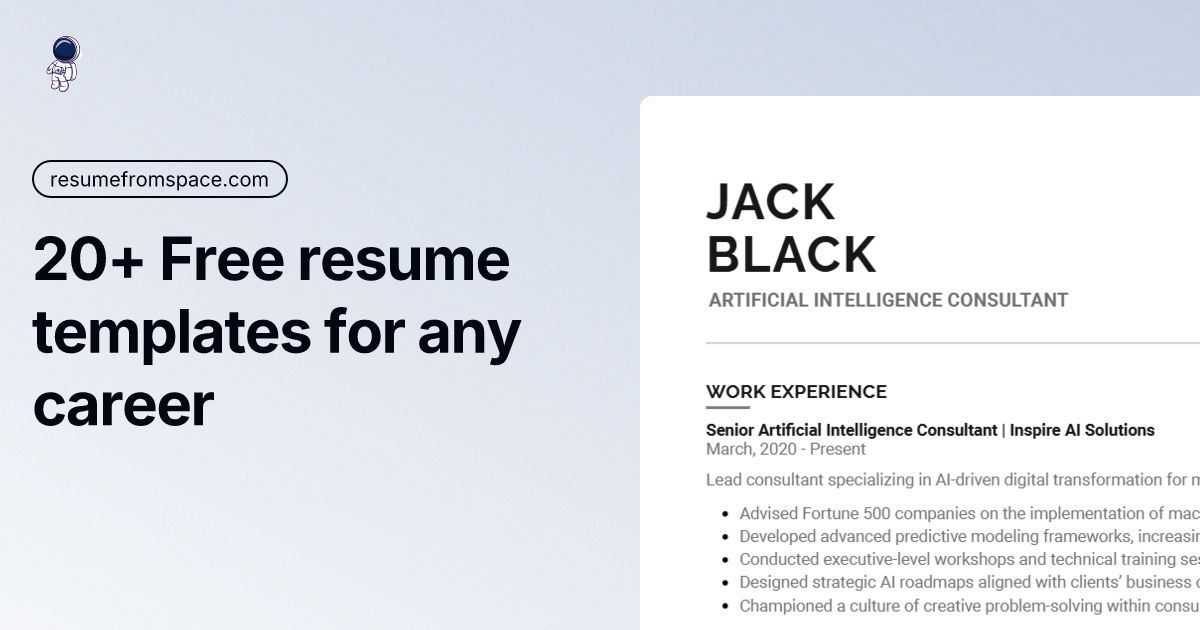 Free Professional Resume Examples by Industry & Job Title | ResumeFromSpace